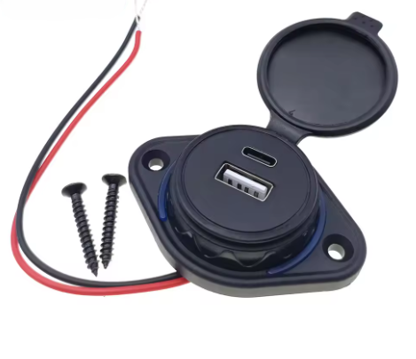 Flush mounted USB Charging Port - Oval - USB type A+C